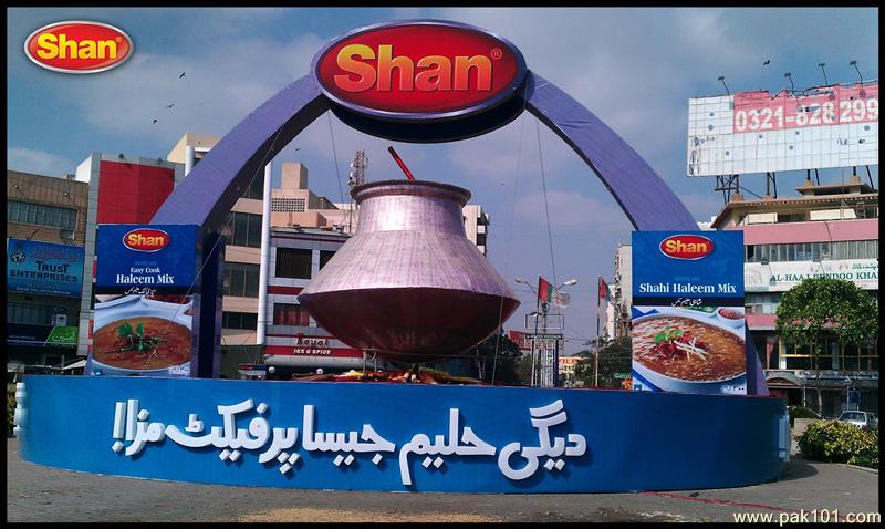 Outdoor branding SHAN FOOD Products at Sindhi Muslim roundabout in ...